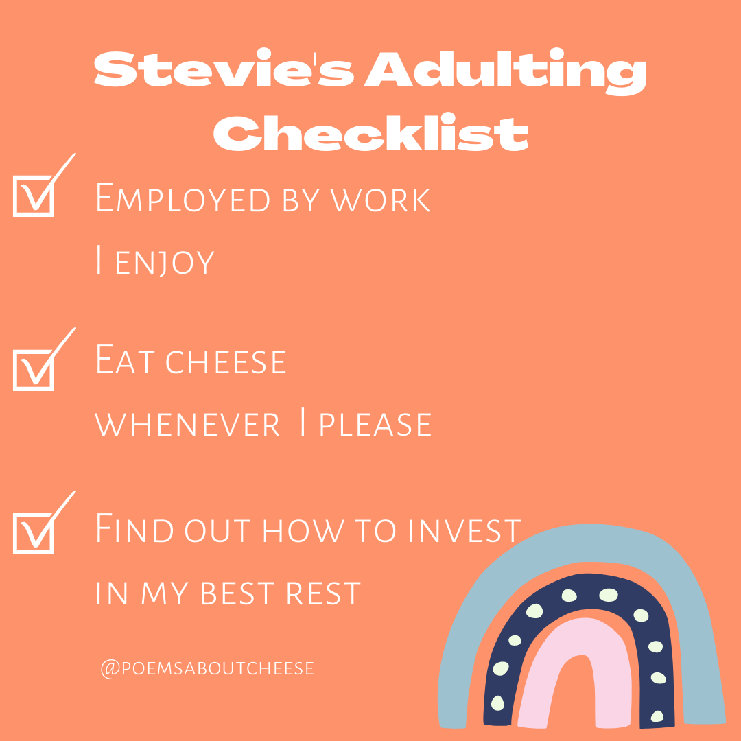 Stevie’s Adulting Checklist – Poems About Cheese